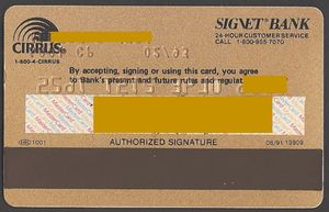 Bank Card: SIGNET BANK Gold MC (Signet Bank, United States of America ...