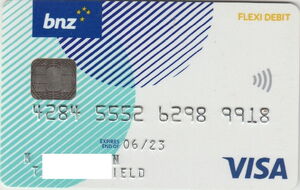 Bank Card: bnz Flexi Debit (Bank of New Zealand, New ZealandCol:NZ-VI-0028