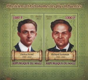 الطابع: Physicists and Astronomers Fermi and Feynman (مالي: طوابع غير ...