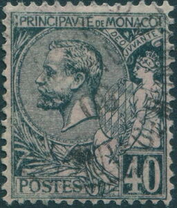 Stamp: Prince Albert I (1848-1922); allegorical figure (Monaco(Prince ...