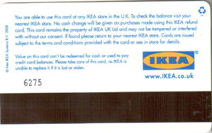 Gift Card: Refund Card (Ikea, United Kingdom of Great Britain ...