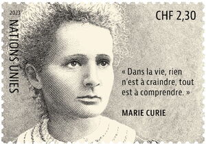 Stamp: Marie Curie, Physicist (UNO GenevaMi:NT-GE 1233,Sn:NT-GE 741,Col ...