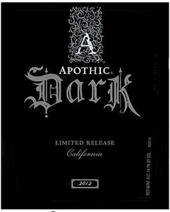 Drink Label: Apothic Dark Limited Release California (Apothic Wines ...