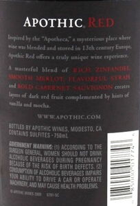 Drink Label: Apothic Red California Winemaker's Blend (Apothic Wines ...
