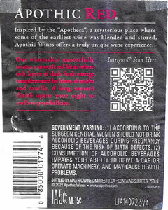 Drink Label: Apothic Red California Winemaker's Blend (Apothic Wines ...