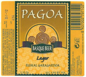 Drink Label: Pagoa Lager (Euskal Garagardoa,S.L., SpainCol:ES-BEER-004275