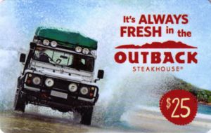 Cartão de Presente: Its Always Fresh $25 (Outback Steakhouse, Estados ...