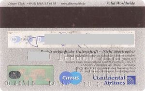 Tarjeta de Banco: Diners Club - Continental Airlines (Diners ...