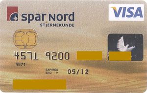 Bank Card: Spar Nord Visa Stjernenkunde (Spar Nord, DenmarkCol:DK-VI-0008