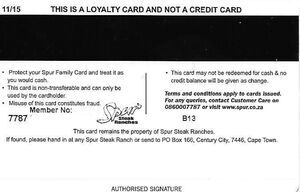 Gift Card: Steak (Spur Steak Ranches, South Africa(Spur Steak Ranches ...