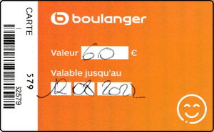 Gift Card: Cadeau (Boulanger, France(Promo) Col:FR-Boulanger-08