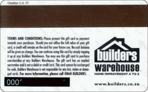 Gift Card: Builders Warehouse (Builders, South Africa(Builders) Col:ZA ...