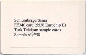 Tarjeta Telefónica: SchlumbergerSema Sample Card FE340-5536 (Test ...