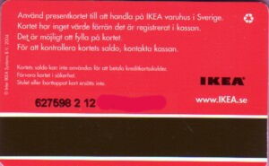 Gift Card: Heart cushion with Text (Ikea, Sweden(Ikea) Col:SE-IKEA-004-04