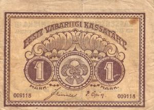 Banknote: 1 Marka (Estland(1919-1920 Issue) Wor:P-43a 💴