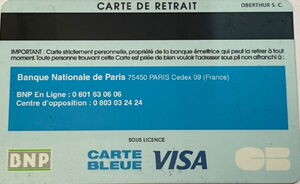 Bank Card: BNP Plus (Banque Nationale De Paris, FranceCol:FR-VI-0034.03