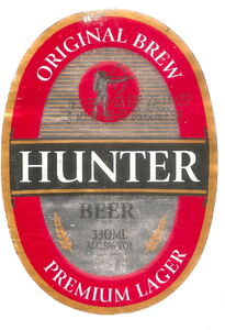 Drink Label: Hunter Beer (Brever and Bottled By Crown Beverage Ltd ...
