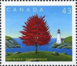 Stamp: Red Maple (Canada(Canada Day (1994), Maple Trees) Mi:CA 1434,Sn ...