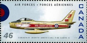 Stamp: North American F-86 Sabre (Canada(75th Anniv. of Canadian Air ...