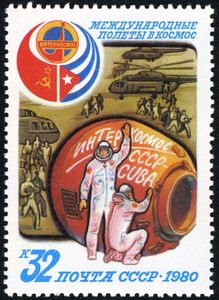 Stamp: Returned Cosmonauts and Space Capsule (Soviet Union, USSR ...