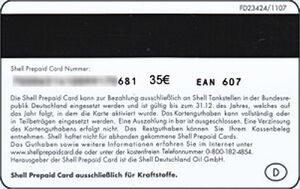 Geschenkkarte: Prepaid professional (Shell logo)(FD23424 - 35€) (Shell ...