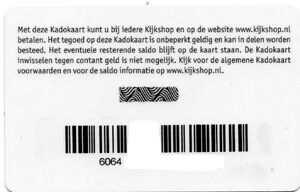 Geschenkkaart: Kadokaart (Kijkshop, Nederland(Kijkshop) Col:NL-Kijkshop ...