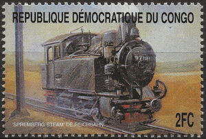 Stamp: Spremberg locomotive of the German "Reichsbahn" (Congo ...