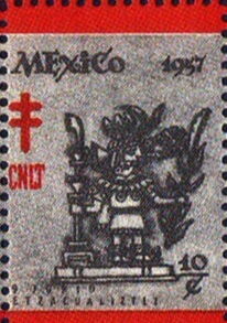 Stamp: Aztec Year - 1957 (Mexico: Cinderella Stamps(Antituberculosis ...
