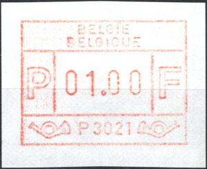 Stamp: With identification number - Mol 1 - P3021 - Type II (Belgium ...