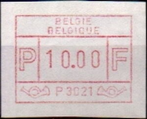 Stamp: With identification number - Mol 1 - P3021 - Type II (Belgium ...