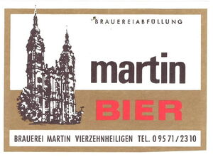 Drink Label: Martin Bier (Brauerei Trunk GmbH &KG Alte Klosterbrauerei ...