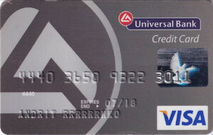 Bank Card: VISA Classic (Universal Bank, UkraineCol:UA-VI-0961