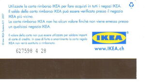 Tarjeta Regalo: Refund Card (Ikea, Suiza(Refund Card) Col:CH-IKEA-018-I-07