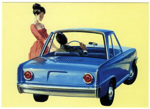 Postcard: Design proposal for S3M NAMI-086 "Sputnik" car, 1962 (Russia ...