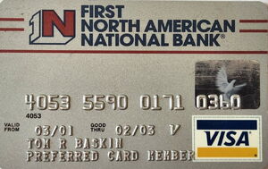 Bank Card: Visa (First North American National Bank, United States of ...