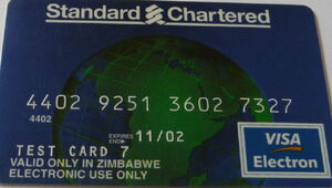 Bank Card: Standard Chartered (Standard Chartered, ZimbabweCol:ZW-VE-0001