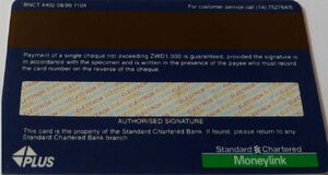 Bank Card: Standard Chartered (Standard Chartered, ZimbabweCol:ZW-VE-0001