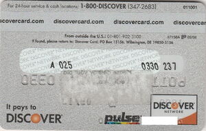 Bank Card: Discover card Cashcard Bonus (Discover, United States of ...