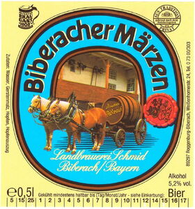 Drink Label: Biberacher Märzen (Landbrauerei Schmid, Germany, Federal RepublicCol:DE-BEER-034747