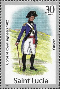 Stamp: Officer (Saint Lucia(Military Uniforms) Mi:LC 752II,Sg:LC 933