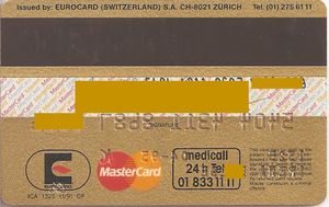 Bank Card: EUROCARD - SWITZERLAND (EUROCARD, Switzerland) Col:CH-MC-0017
