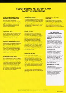 Safety Card: Boeing 787 (Scoot, SingaporeCol:TGW-SC-SG-0003