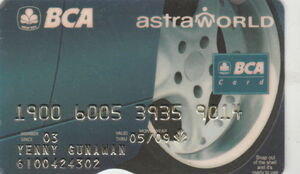 Bank Card: Astra World (Bank Central Asia, IndonesiaCol:ID-GM-0187