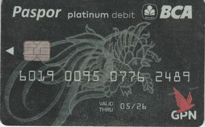 Bank Card: Paspor BCA (Bank Central Asia, IndonesiaCol:ID-GM-0184
