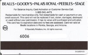 Gift Card: Bealls- Palais Royal-Peebles-Stage (Bealls.Goodys ...