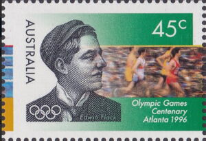 Stamp: Edwin Flack (Gold Medal Winner, 1896) (Australia(Summer Olympic ...