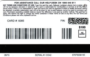 Gift Card: Logo on blue card (City Beach, Australia(City Beach) Col:AU ...