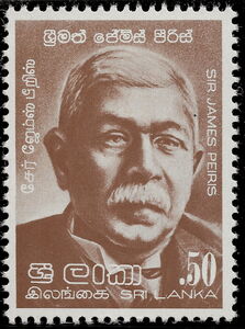 Stamp: Birth Centenary of Sir James Peiris (Sri Lanka(National Heroes ...