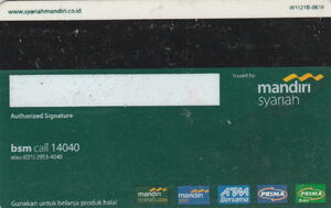 Bank Card: Mandiri Syariah (Mandiri Syariah, IndonesiaCol:ID-GM-0068.02