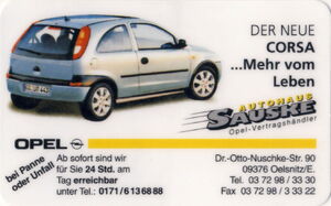 Calendario de Bolsillo: Opel - Autohaus Sauske (Alemania, República ...